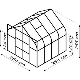 Vitavia Gewächshaus 'Diana 6700' 254 x 254 cm mit 4 mm Hohlkammerplatten schwarz