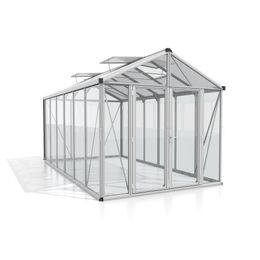 Vitavia Gewächshaus 'Zeus Comfort 11900' 266,2 x 473 cm mit 3 mm Sicherheitsglas/10 mm Hohlkammerplatten aluminiumfarben