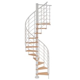 Dolle Spindeltreppe 'Oslo' wei&szlig;/buche &Oslash; 140 cm