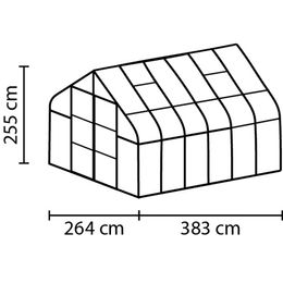 Vitavia Gewächshaus 'Diana 9900' 254 x 379 cm mit 4 mm Hohlkammerplatten schwarz