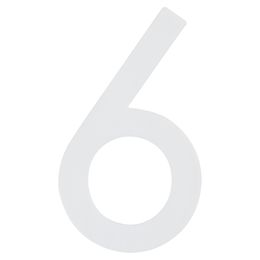 ALPERTEC Hausnummer '6' 12 cm selbstleuchtend, wei&szlig;