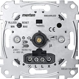 Merten Universal-LED-Drehdimmereinsatz 4-200VA, 4-400W/VA 7,1 x 7,1 cm
