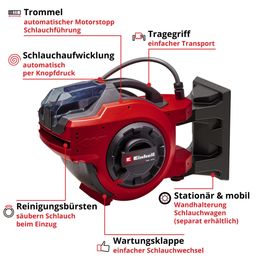 Einhell Akku-Schlauchtrommel 'GE-HR 18/30 WH Li-Solo' ohne Akku, Ladeger&auml;t und Gartenschlauch