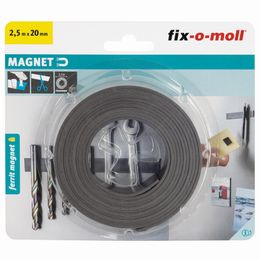 fix-o-moll Magnetband 'Ferrit' schwarz selbstklebend 2500 x 20 x 2 mm