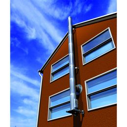 Zickwolff ECO-Au&szlig;enwandkamin-Set silbern Edelstahl &Oslash; 150 mm