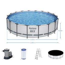 Bestway Frame-Pool-Set 'Steel Pro Max' &Oslash; 549 x 122 cm mit Sicherheitsleiter und Kartuschenfilter