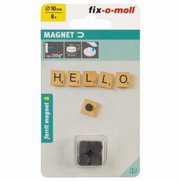 fix-o-moll Magnetscheibe 'Ferrit' schwarz selbstklebend &Oslash; 10 x 3 mm, 8 St&uuml;ck
