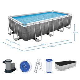 Bestway Frame-Pool-Set 'Power Steel' 549 x 274 x 122 cm mit Sicherheitsleiter und Filterpumpe