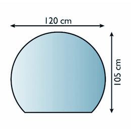 Lienbacher Funkenschutzplatte halbrund 105 x 120 x 0,8 cm ESG transparent
