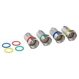 Schwaiger F-Stecker-Set FSTFR 7004 mit 4 Farbringen &Oslash; 7 mm