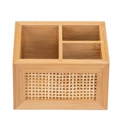 Wenko Ablagebox 'Allegre' Bambus/Rattan mit 3 F&auml;chern 12 x 9 x 8,5 cm