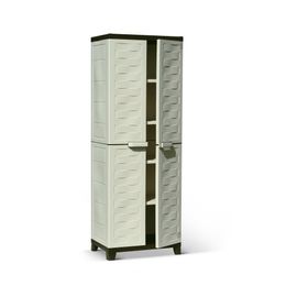 Kunststoffschrank 'Premium' cremefarben/braun 65 x 48 x 181 cm