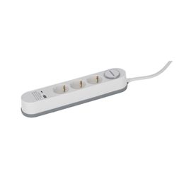 Steckdosenleiste mit Schalter 3-fach weiß/grau USB-A+C