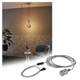 Paulmann Pendelleuchte 'Neordic Eldar' E27, 1 x 20 W, Grau/Nickel, inklusive Stecker