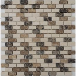 Mosaikfliese 'Borneo' Naturstein beige 28,6 x 30 cm