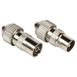 Hama Koax-Set Metall Stecker mit Kupplung schraubbar