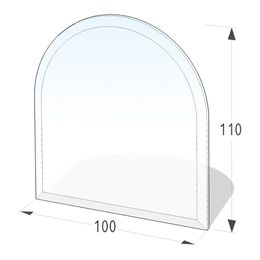 Lienbacher Funkenschutzplatte D-Form 100 x 110 x 0,8 cm ESG transparent