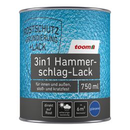 toom 3in1 Hammerschlag-Lack kupferfarben gl&auml;nzend 750 ml