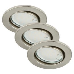 Briloner LED-Einbauleuchten 1-flammig (3 St&uuml;ck) Nickelfarben -Rund
