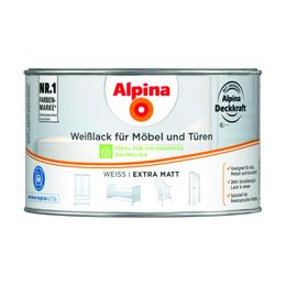Alpina Wei&szlig;lack f&uuml;r M&ouml;bel und T&uuml;ren matt 300 ml