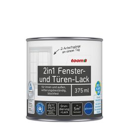 toom 2in1 Fenster- und T&uuml;renlack wei&szlig; gl&auml;nzend 375 ml