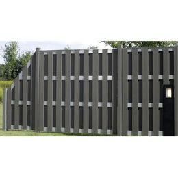 Zaunelement 'Jumbo' WPC Alu anthrazit 75 x 180 cm