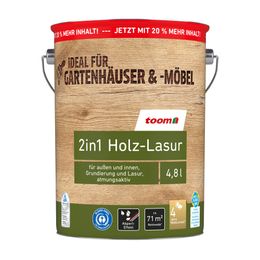toom 2in1 Holzlasur teakfarben 4,8 l