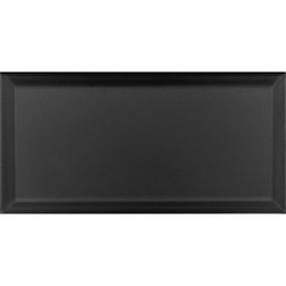 Wandfliese 'Metrotiles' Steinzeug schwarz 10 x 20 cm