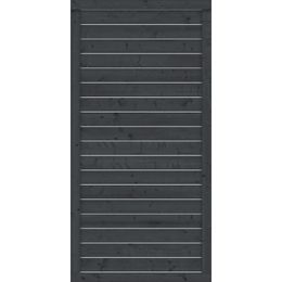 Sichtschutzzaun 'Neuss' 90 x 180 cm grau gebeizt