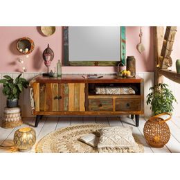 TV-Board Altholz 160x45x70 mehrfarbig lackiert SIXTIES #116