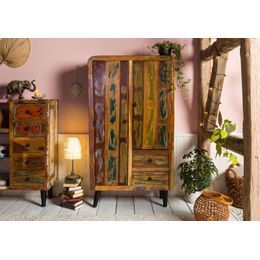 Highboard Altholz 90x40x160 mehrfarbig lackiert SIXTIES #109