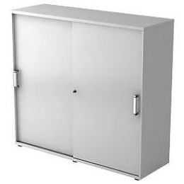 Hammerbacher Schrank Spanplatte 2 Fachböden abschließbar 1.200 x 400 x 1.100 mm Grau