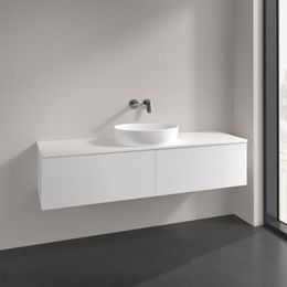 Villeroy & Boch Villeroy & Boch Antao Waschbeckenunterschrank, 160 x 36 cm, 2 Auszüge, Front ohne Struktur, ohne Hahnloch, für Waschtisch mittig