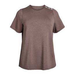 ZIZZI Bluse 'Eingrid' Damen Gr&ouml;&szlig;e 11XL/12XL hellbraun / transparent