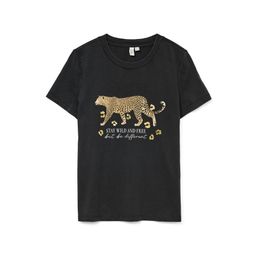 V&eacute;ro Moda Vero Moda T-Shirt 'VMFEO' Damen Gr&ouml;&szlig;e M sepia / cappuccino / schwarz / wei&szlig;