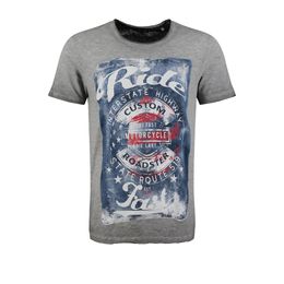 Key Largo T-Shirt 'Fast' Herren Gr&ouml;&szlig;e M blue denim / grau / rot / wei&szlig;