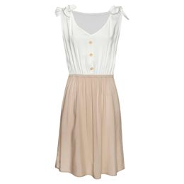 Lascana Kleid Damen Gr&ouml;&szlig;e 36 cappuccino / wei&szlig;