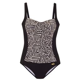 Lascana Badeanzug Damen Gr&ouml;&szlig;e M hellbeige / schwarz
