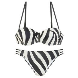 French Connection Bikini Damen Gr&ouml;&szlig;e M schwarz / wei&szlig;