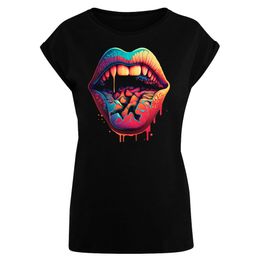 F4NT4STIC Shirt 'Drooling Lips' female Black size L
