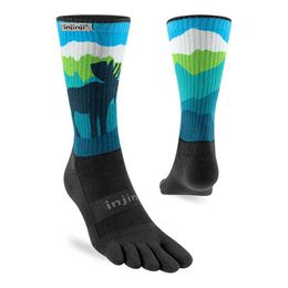 injinji Trail Midweight Crew Artist Designed Bekleidung Unisex blau