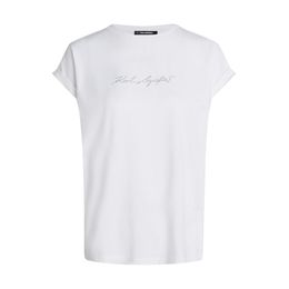 K by KARL LAGERFELD Karl Lagerfeld T-shirt ' KARL SIGNATURE T-SHIRT MIT STRASS ' Damen Gr&ouml;&szlig;e S wei&szlig;