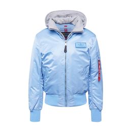 Alpha Industries Jacke 'MA-1 D-Tec' Herren Größe M hellblau / graumeliert / rot / weiß