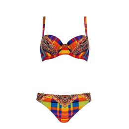 Sunflair Bikini Damen Gr&ouml;&szlig;e L blau / navy / dunkelgelb / dunkelorange