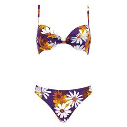 Olympia Bikini Damen Gr&ouml;&szlig;e S braun / gelb / violettblau / wei&szlig;