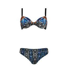 Sunflair Bikini Damen Größe S blau / orangerot / schwarz / weiß