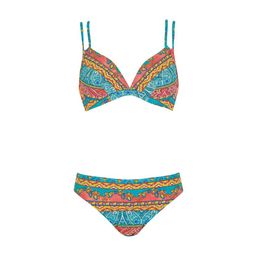 Olympia Bikini Damen Gr&ouml;&szlig;e S azur / gelb / kirschrot / wei&szlig;