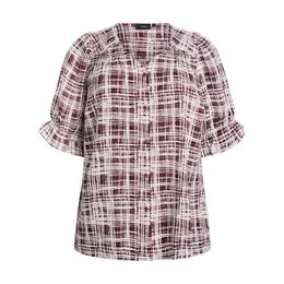 ZIZZI Bluse 'Vanni' Damen Gr&ouml;&szlig;e 7XL/8XL dunkelrot / wei&szlig;