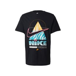 Nike Sportswear T-Shirt 'BRANDRIFF' Herren Größe XXL hellblau / gelb / schwarz / weiß