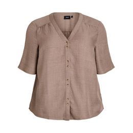 ZIZZI Bluse 'Caalabama' Damen Gr&ouml;&szlig;e 7XL/8XL braun